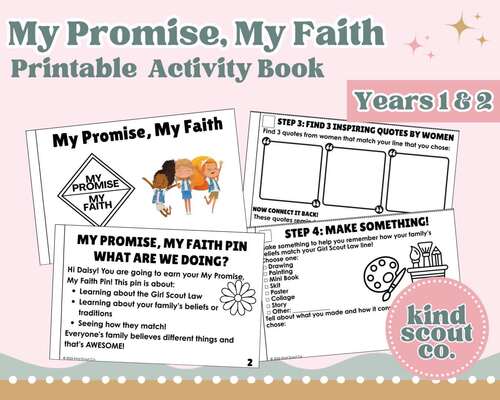 My Promise, My Faith Daisy Pin Booklet | Girl Scout Daisies Faith Printable