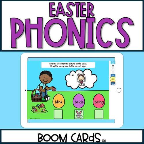 Spring Phonics | Easter Activities | BOOM Cards™ by The Chocolate Teacher