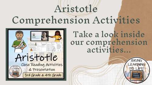 Aristotle Close Reading Passage & Comprehension Activities | 3rd–4th Grade