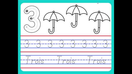 French Numbers 1-10. Winter Theme Handwriting Worksheets to Count ...