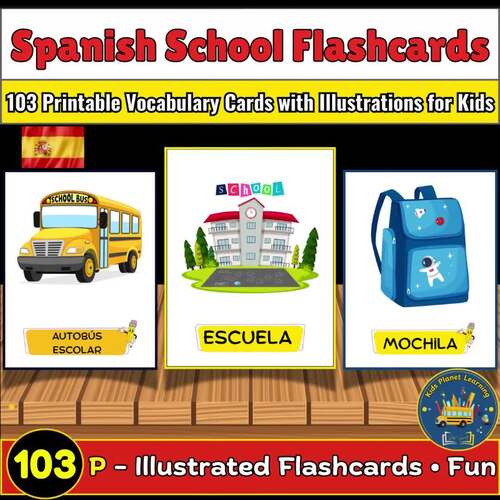 Spanish School Vocabulary Bundle – Real Photos, Illustrations ...