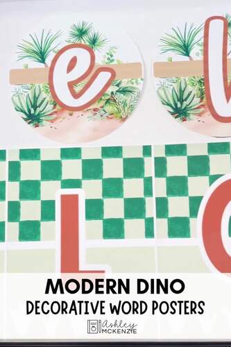 Modern Dinosaur Classroom Theme | Decorative Word Posters - Editable!