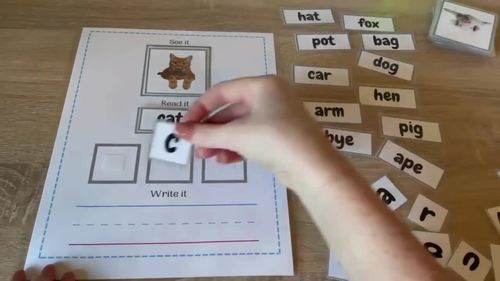 Three Letter word practice, Tracing and identifying words, picture ...