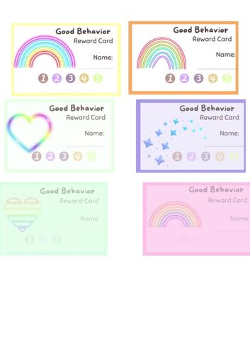 Neon Good Behavior Reward Card Bundle by Miss Ayla Helps | TPT