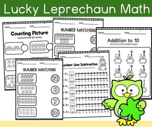 Lucky Leprechaun Math Worksheets | St. Patrick’s Day Lucky Leprechaun Math
