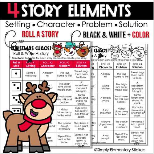 Christmas Roll & Write A Story Creative Writing Center Activity | TPT