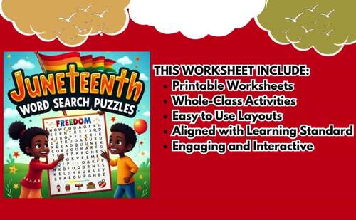 Juneteenth Word Search Puzzle Activities 2nd,3rd,4th,5th,6th,7th,8th ...