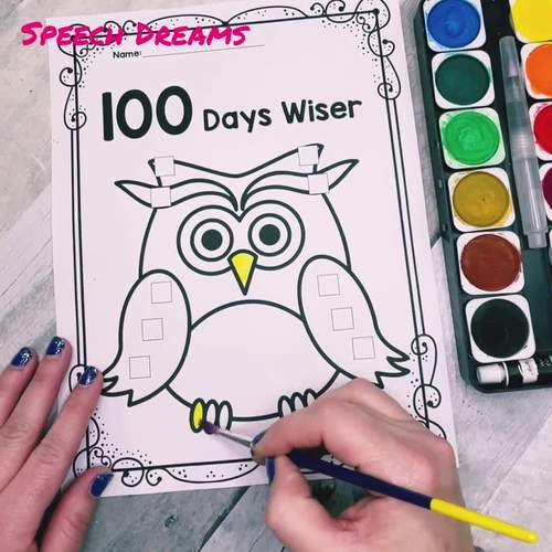 100th Day Speech Therapy Craft Language and Articulation Activity Mixed ...