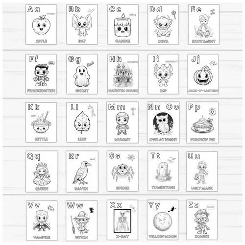 Halloween Coloring Pages For Kinds With Halloween and Fall Design Alphabet