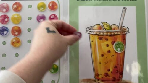 Bubble Tea Reward Chart and Boba Tokens, positive behavior support ...