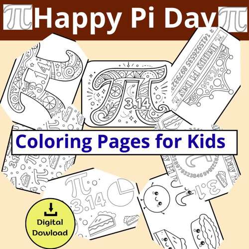 Pi Day Coloring Pages & Crown Craft | March 14 Math Activity | TPT