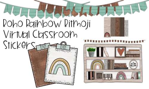 Boho Bookshelves for Your Bitmoji Classroom | Virtual | Clipart | 2022