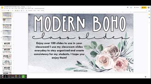 Modern Boho Editable Slides with Timers by Bloom With Bridgette