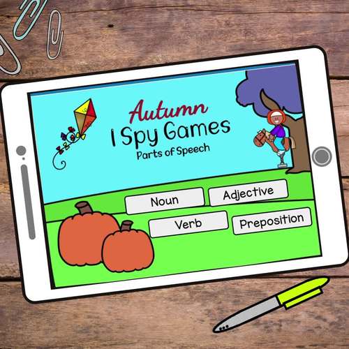 Fall I Spy Games Parts of Speech Lessons Boom Cards by Play and Learn ...