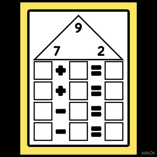 Fact Family Houses Math Mats | Related Facts 6–10 | Write & Wipe Centers