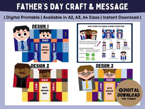 Father's Day Craft and Writing Activity | Father's Day Card | TPT