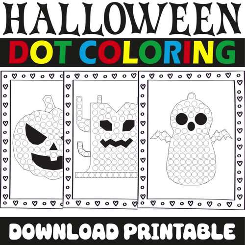 Fun Halloween Dot Markers Coloring Pages by GraphGenius Gallery | TPT
