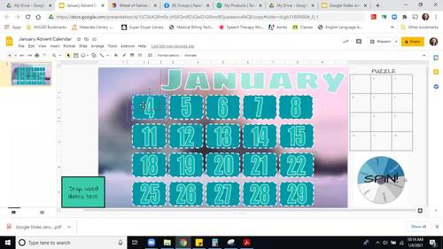 January Advent Calendar Google Slides by TouchofTechSLP | TPT