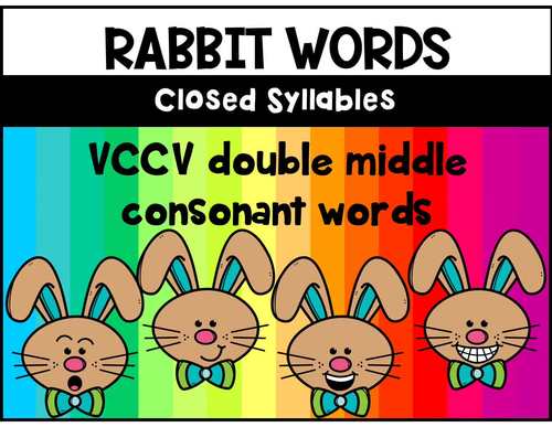 Closed Syllables Rabbit Words practice /double consonant vccv words