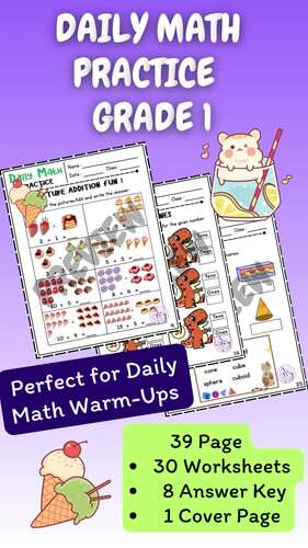 Daily Math Practice Worksheets for Grade 1 | Color Edition | With ...