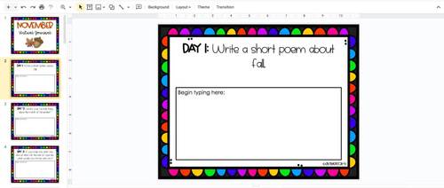 November Virtual Writing Journal | Interactive Google Slides | Digital ...