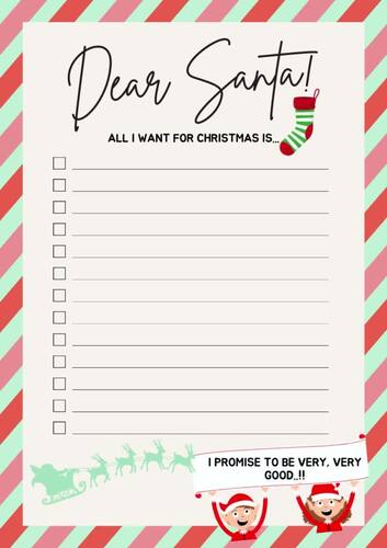 Letter to Santa Fun Pack - Christmas template for any Grades and staff