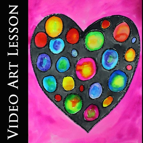 DOT DAY | Easy Art Lesson Drawing & Painting Heart & Concentric Circles ...