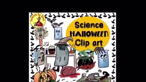 SCIENCE HALLOWEEN CLIPART Witches and Labs! Full Color and Blackline