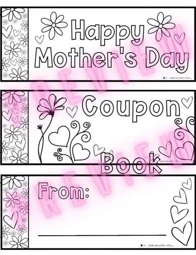 Mothers Day Coupon Booklet Coloring Activity | Writing Prompt Activities