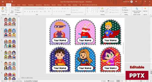 Super Hero Bright Polka Dot Name Tags | Classroom Decor Labels Plates