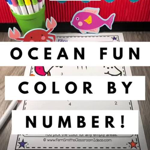Ocean Color By Number Kindergarten Know Your Numbers | TPT