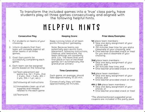 Valentine's Day Party Pack - Upper Elementary Party in a Pack! | TPT