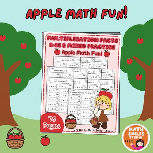 Apple Multiplication Facts 2–12 + Mixed Practice | Fall Math Fun 3rd ...