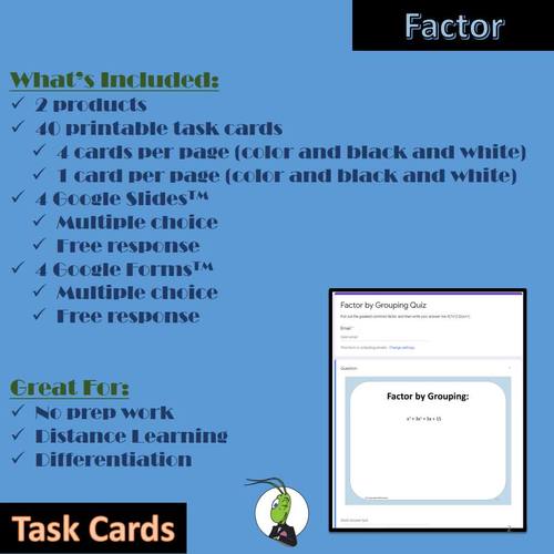 Bundle Factor by Grouping Algebra - Review and Quiz - Google Form and ...