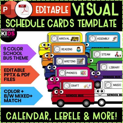 Classroom Management Visual Schedule Cards Daily Schedule Template ...