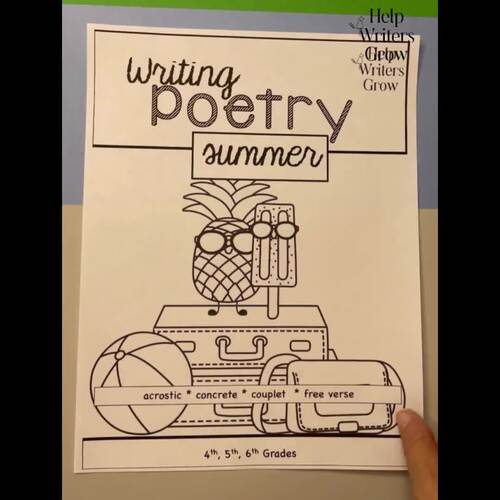 Write Summer Poetry by Help Writers Grow | TPT