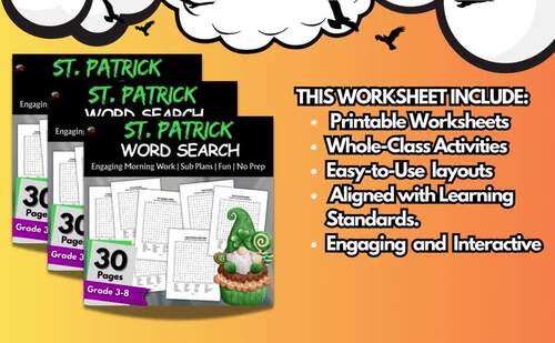 St Patrick’s Day Word Search Puzzle, St Patty Day Activities 4th,5th ...