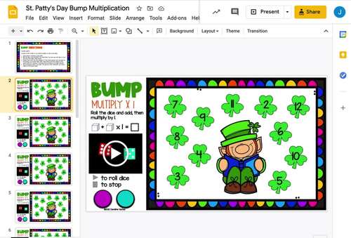Google St. Patty's Bump Multiplication Digital & Print Distance Learning