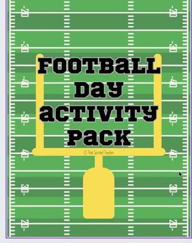 Football Day Activity Pack by That Spirited Teacher | TPT