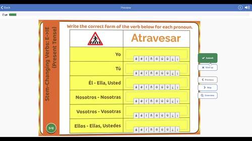 Spanish Boom Cards Stem-Changing Verbs E>IE- Conjugation Present Tense ...