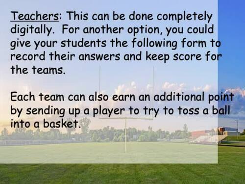 Main Idea Football Game Reading Comprehension Digital Game | TPT