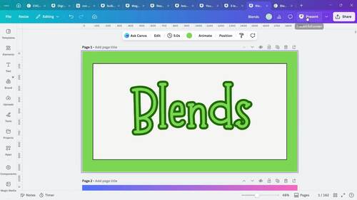 Consonant Blending Presentation Slides Canva Template Beginning ending ...