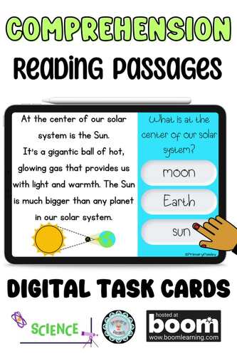 Solar System Reading Comprehension Boom™ Cards | Digital Resources