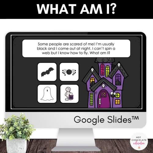 Halloween Vocabulary Guessing Game: What am I? for Google Slides™