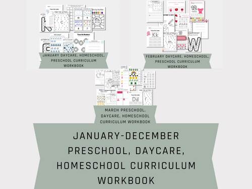 CURRICULUM BUNDLE for Homeschool Preschooler, Preschool, Home Daycare