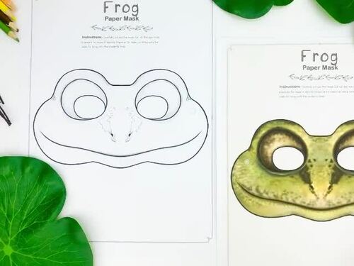 Frog | Paper Mask | Printable Craft Template | Frogs by Simply Schoolgirl