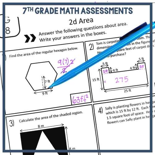 7th Grade Math Assessments Common Core Bundle EDITABLE | 7th Grade Math ...