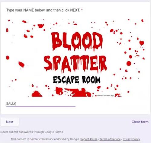 Blood Spatter Analysis Escape Room| Forensics Science Activity | TPT