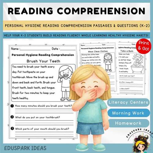 Personal Hygiene Reading Comprehension Passages & Questions (K–2) | Health