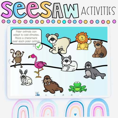 Seesaw Digital Learning Polar Animals Science and Literacy Digital ...